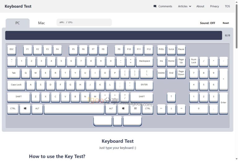 Keyboard Test Online-键盘性能测试与热力图分析-tgoo分享