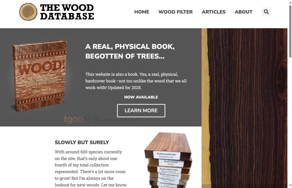 The Wood Database-全球木材识别与应用权威数据库-tgoo分享