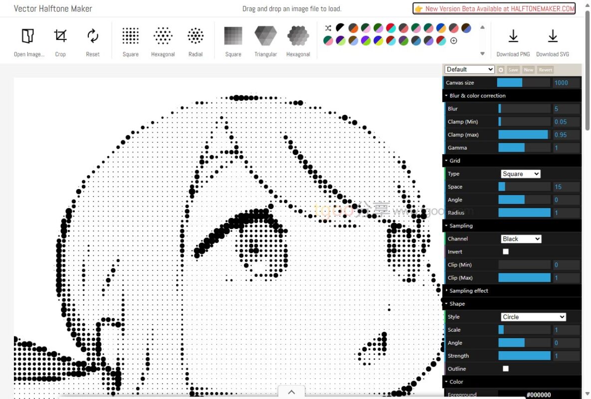Vector Halftone Maker-交互式半色调图案生成-tgoo分享