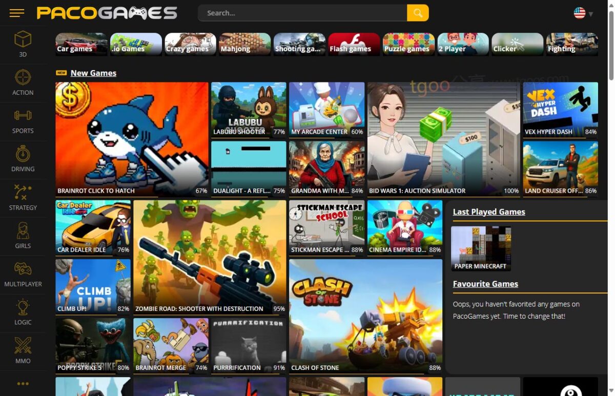 PacoGames-免费在线HTML5游戏平台-tgoo分享